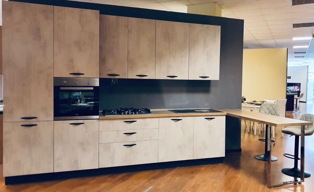 Cucina Mira componibile inclusa di elettrodomestici colore girigio ...